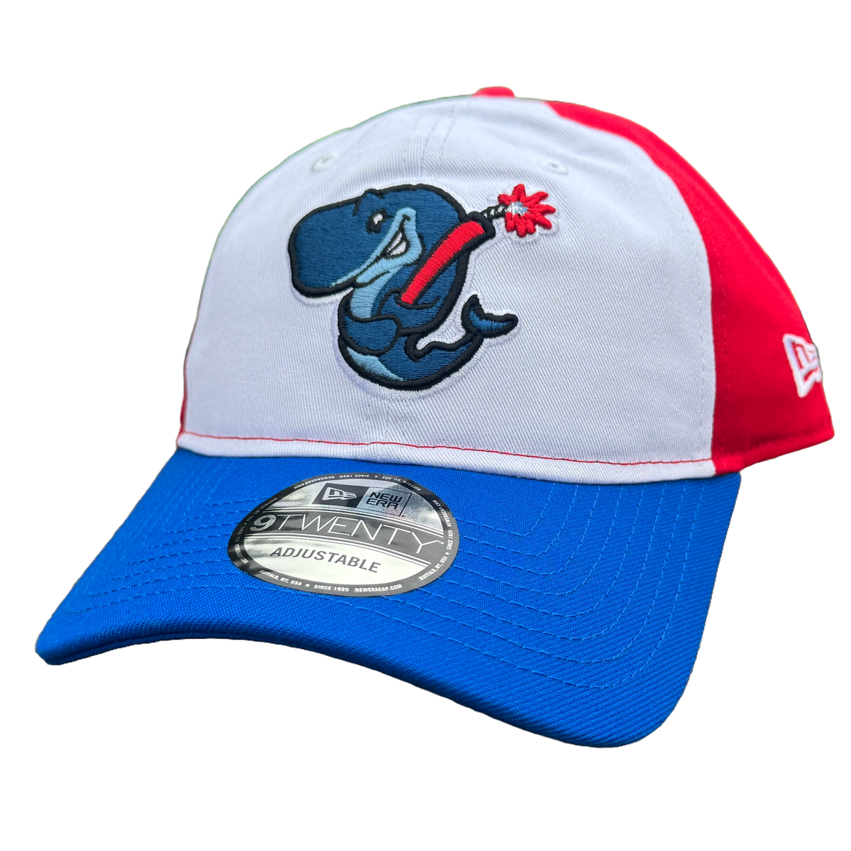 Eugene Emeralds Exploding Whales New Era Red, White, and Blue 9TWENTY