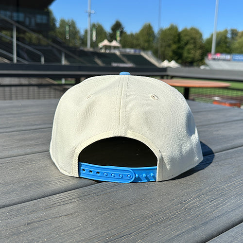 Eugene Emeralds Exploding Whales New Era 9FIFTY Chrome/Blue Snapback C