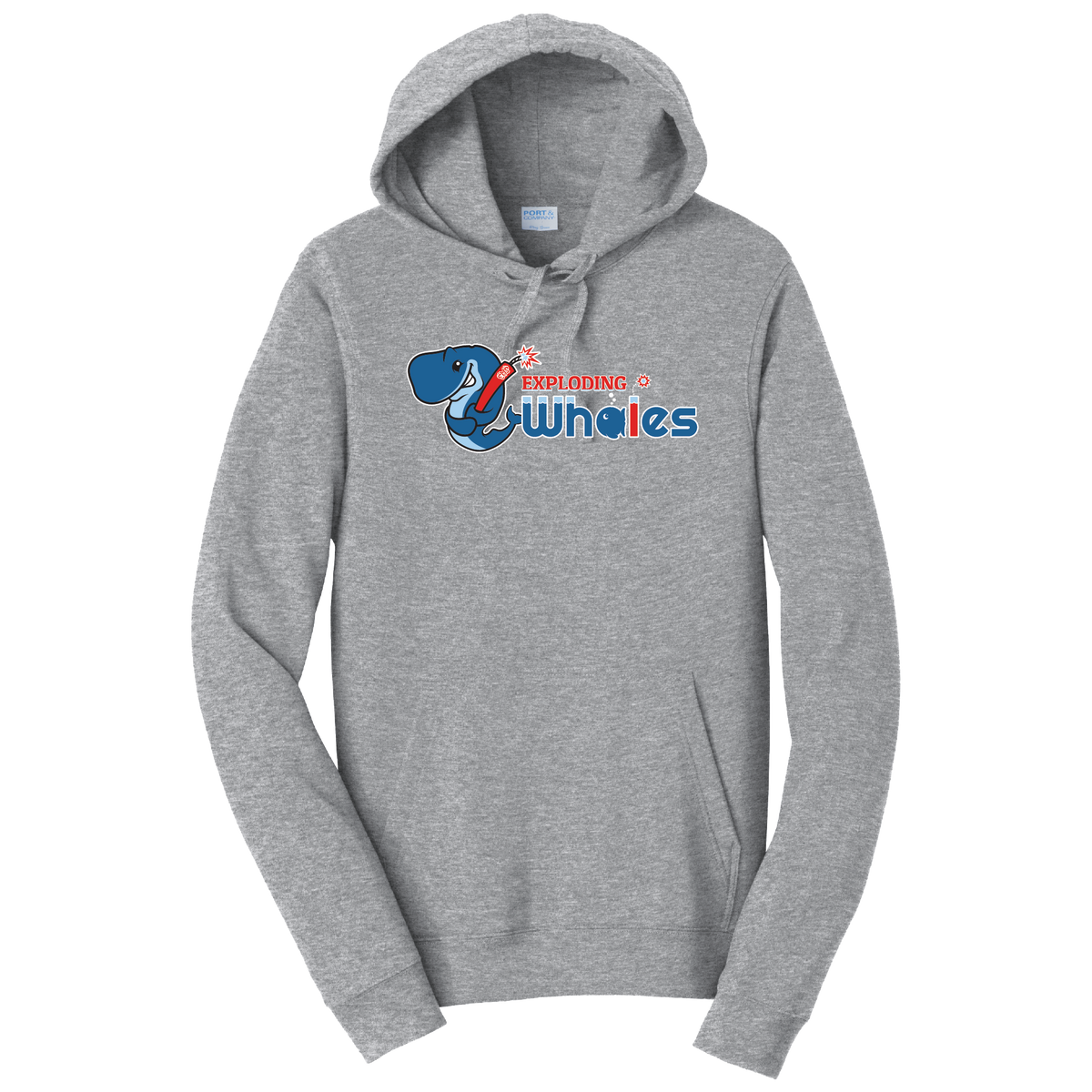 Eugene Emeralds Exploding Whales Grey Hooded Sweatshirt